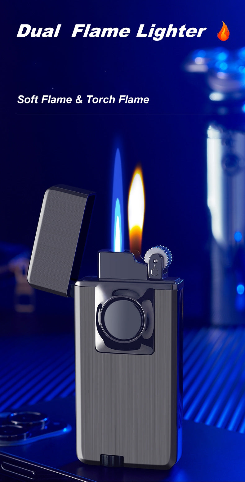 Dual Burner Butane Jet & Soft Flame Refillable Lighter Blue Ice – The ...