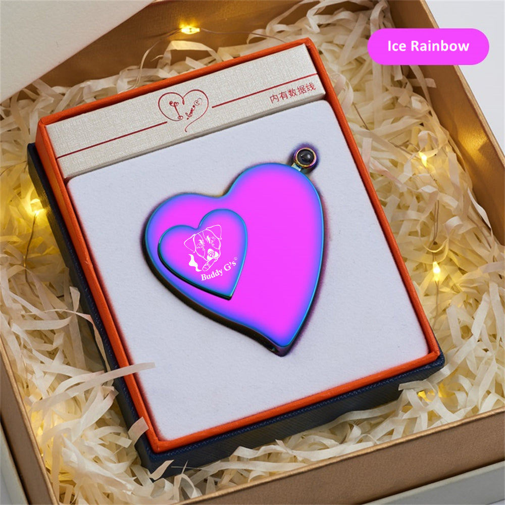 Dual Burner Butane Jet Torch & Arc Burner Lighter - Heart Shape