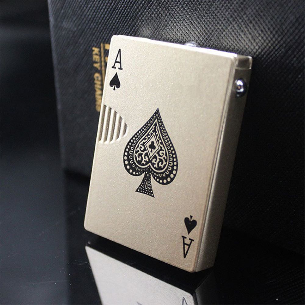 Metal Ace Of Spades Playing Cards Lighter With Flashlight – The Vintage ...