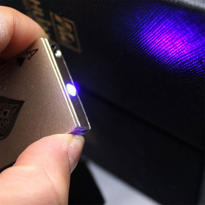 Metal Ace Of Spades Playing Cards Lighter With Flashlight